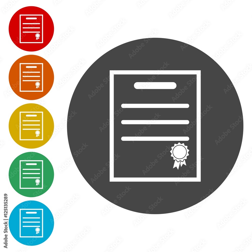Certificate circle icon Stock Vector | Adobe Stock