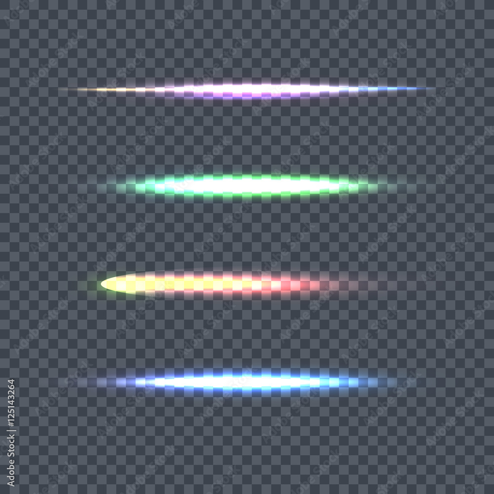 Set of Vector Light Line on Transparent Background Stock Vector | Adobe ...