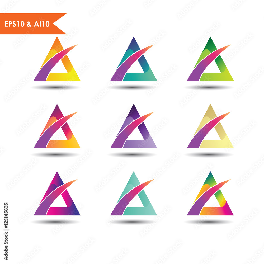 triangle letter a logo Stock Vector | Adobe Stock