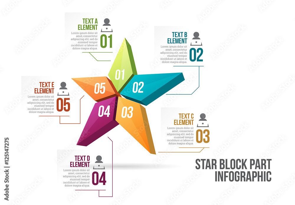 Star Block Infographic Stock Template | Adobe Stock