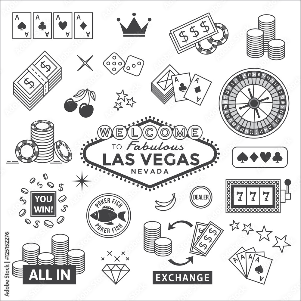 Gambling icons set Stock Vector | Adobe Stock