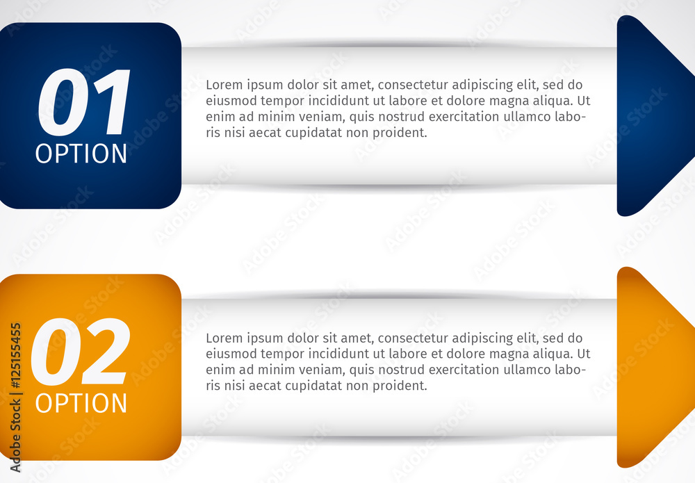 Modern Three-Step Arrow Infographic Options Template Stock Template ...