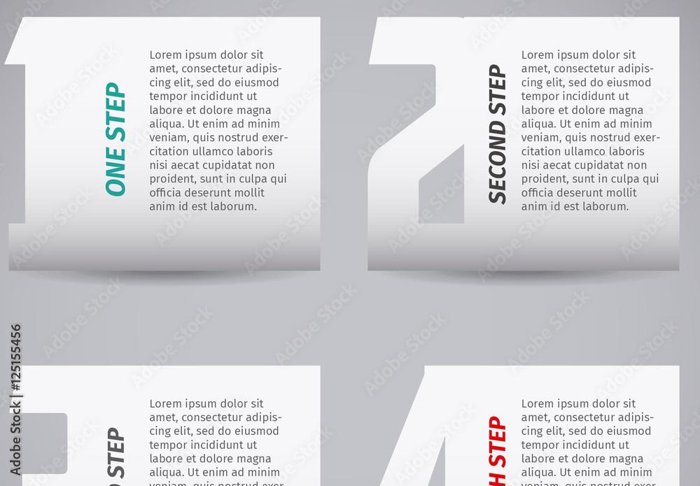 Grayscale Mulitpurpose Numbered Tab Infographic Stock Template | Adobe ...