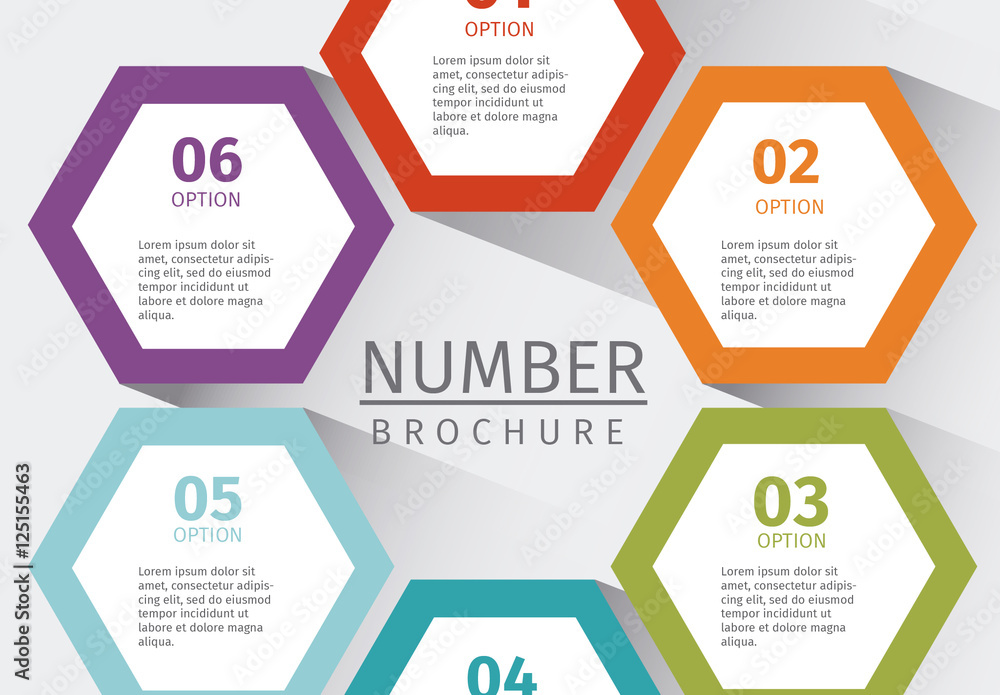 Mulitpurpose Numbered Tab Infographic 6 Stock Template | Adobe Stock