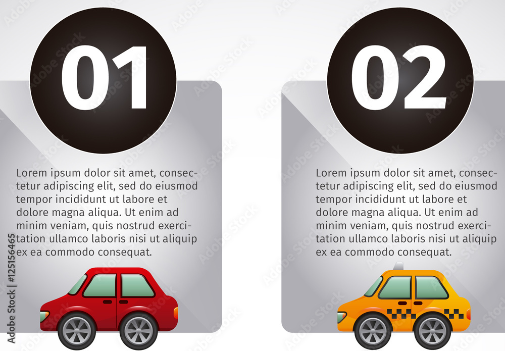 Transportation Data Infographic with Car and Truck Icons 2 Stock ...