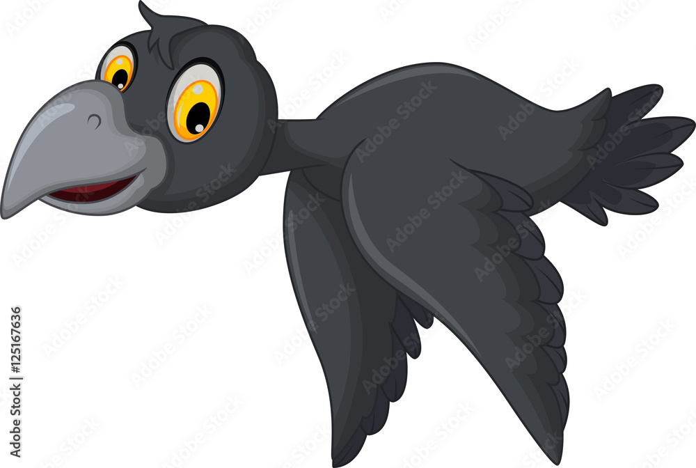 cartoon crow flying Stock Photo | Adobe Stock