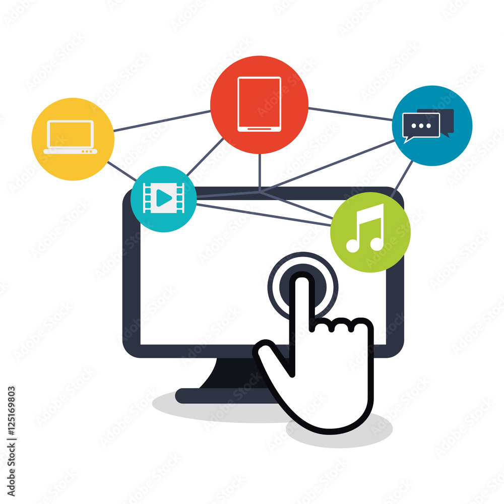 Computer icon. Social media multimedia and communication theme ...
