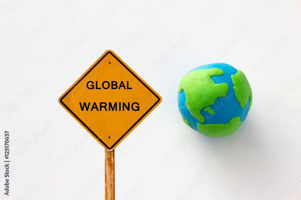 earth with warning message Global warming Stock Photo | Adobe Stock