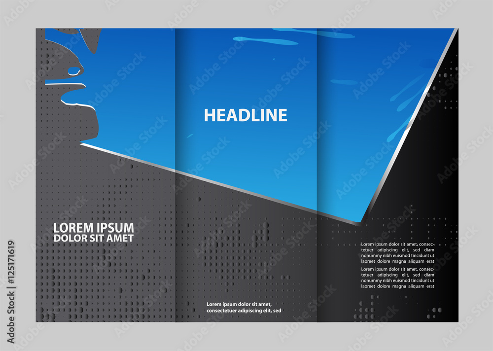 Business Theme Tri-fold Brochure Design and Catalog Vector Concept ...