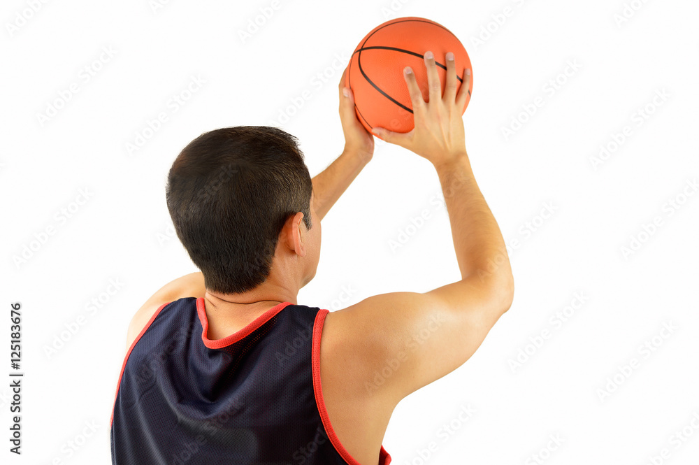 Foto Stock basketball player in free throw pose | Adobe Stock
