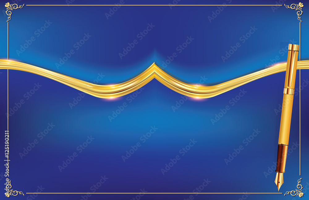 Celebration Blue background with pen, for any occasion. Copy space for ...