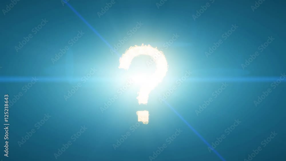 Question mark exploding forming letters numbers transition idea help ...