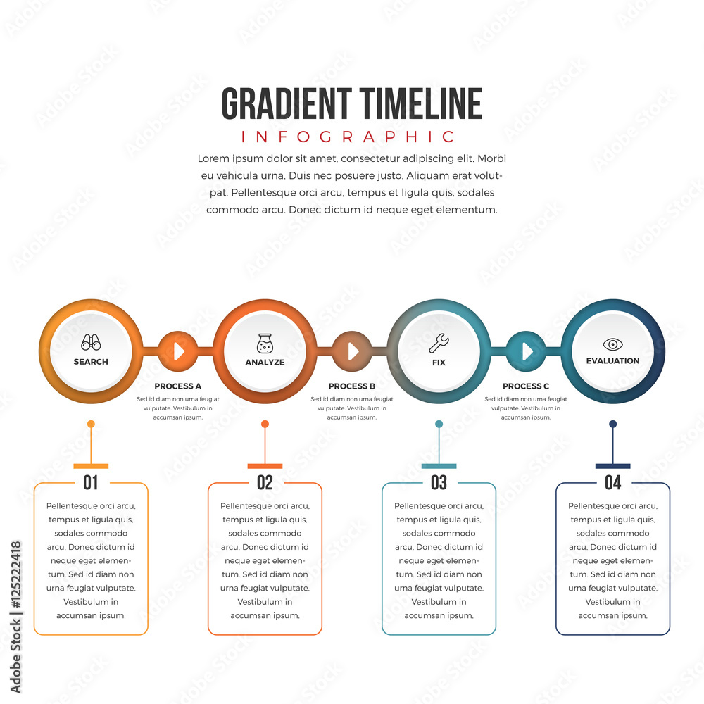 Gradient Timeline Infographic Stock Vector | Adobe Stock