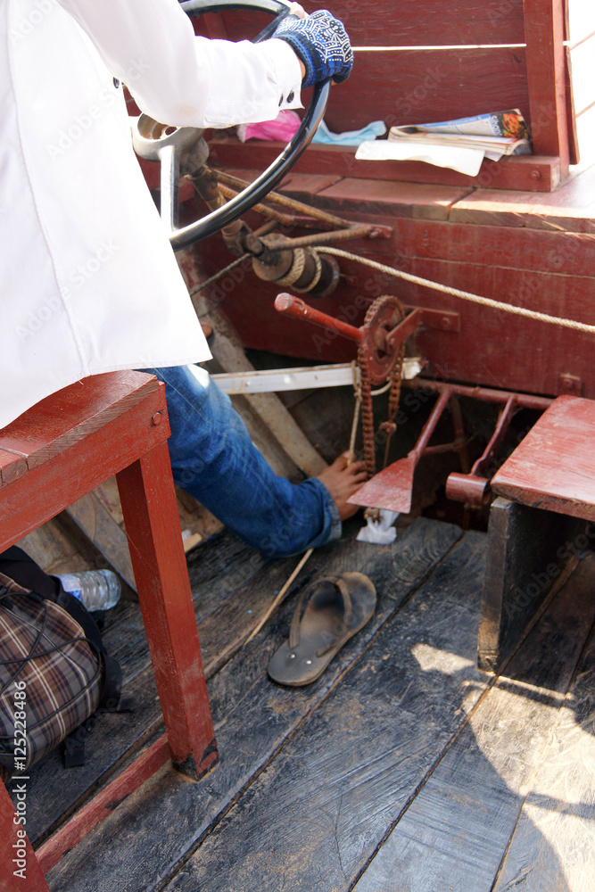 Simple steering rudder control Stock Photo | Adobe Stock