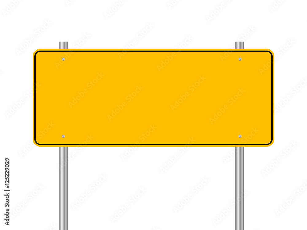 Blank yellow road sign Stock Vector | Adobe Stock