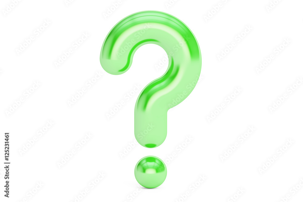 green question mark, 3D rendering Stock Illustration | Adobe Stock