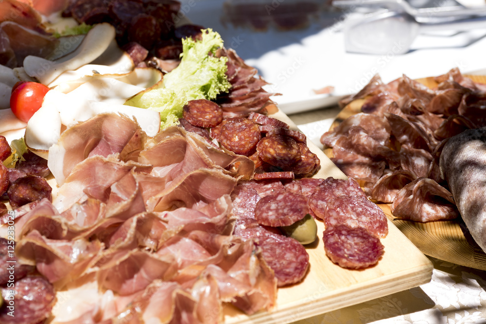 reach of the kitchen of typical Italian cold cuts, pork: salciccia ...