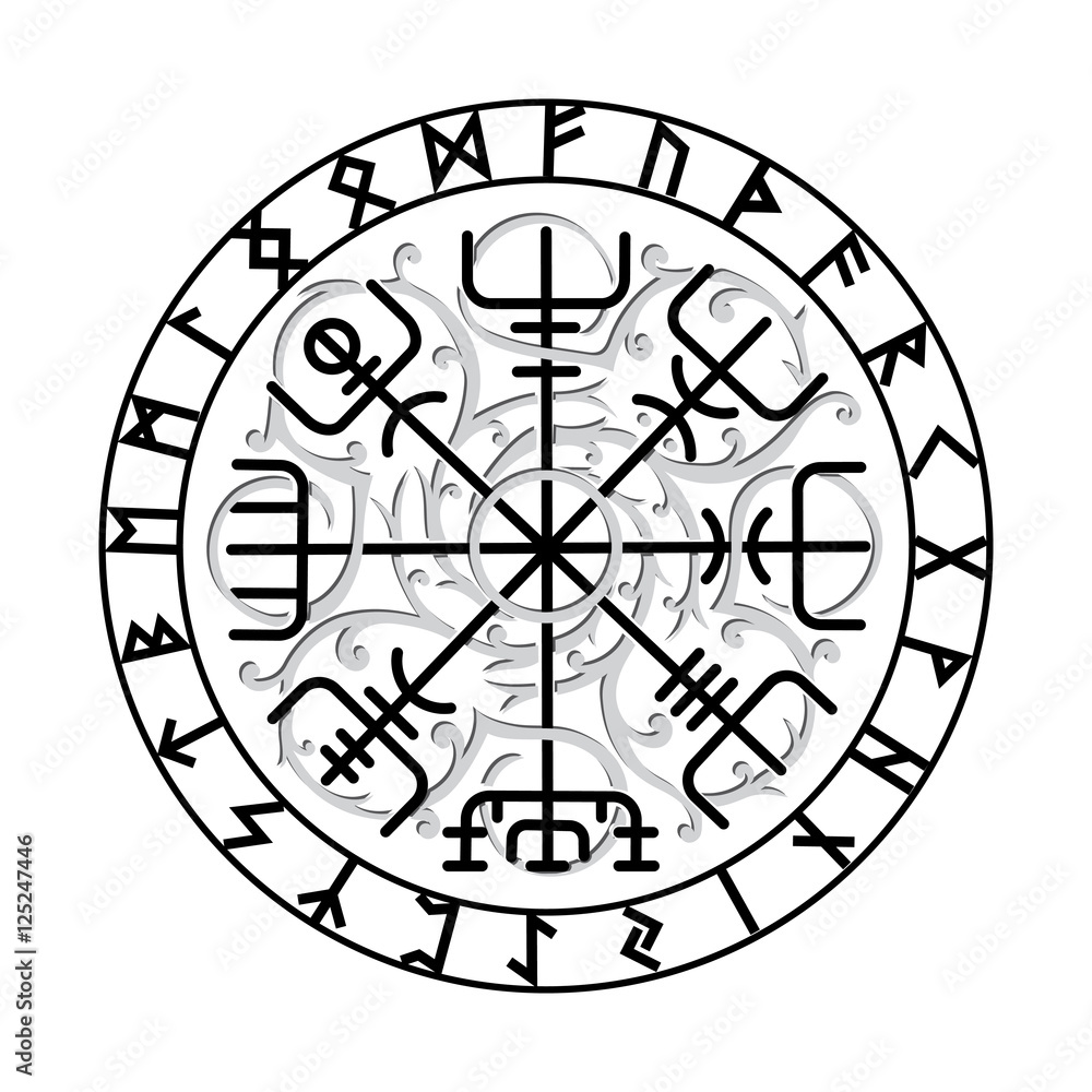 Vegvisir, the Magic Navigation Compass of ancient Icelandic Vikings ...
