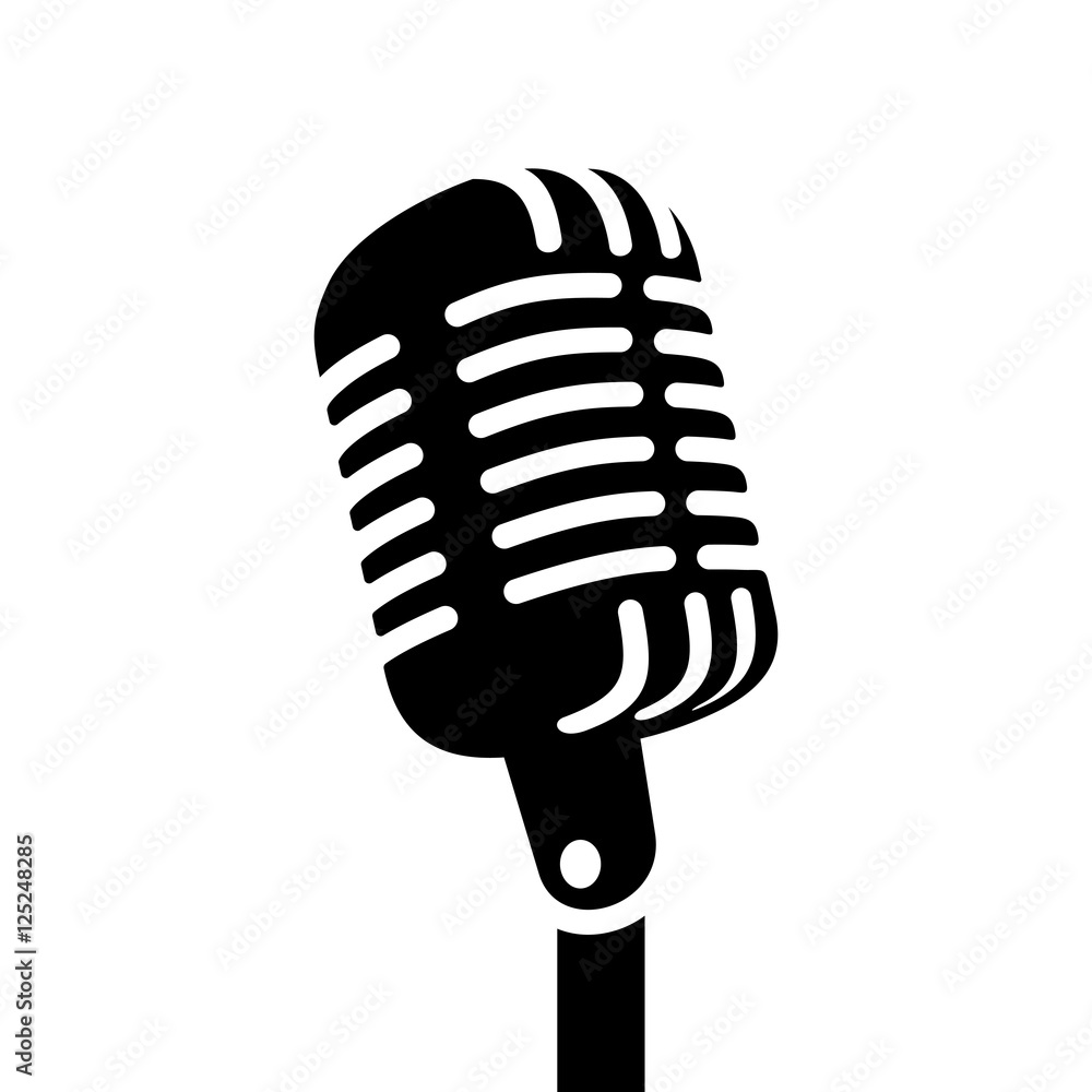 Retro microphone vector sign Stock Vector | Adobe Stock