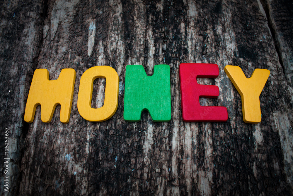 word money on wooden background Stock Photo | Adobe Stock
