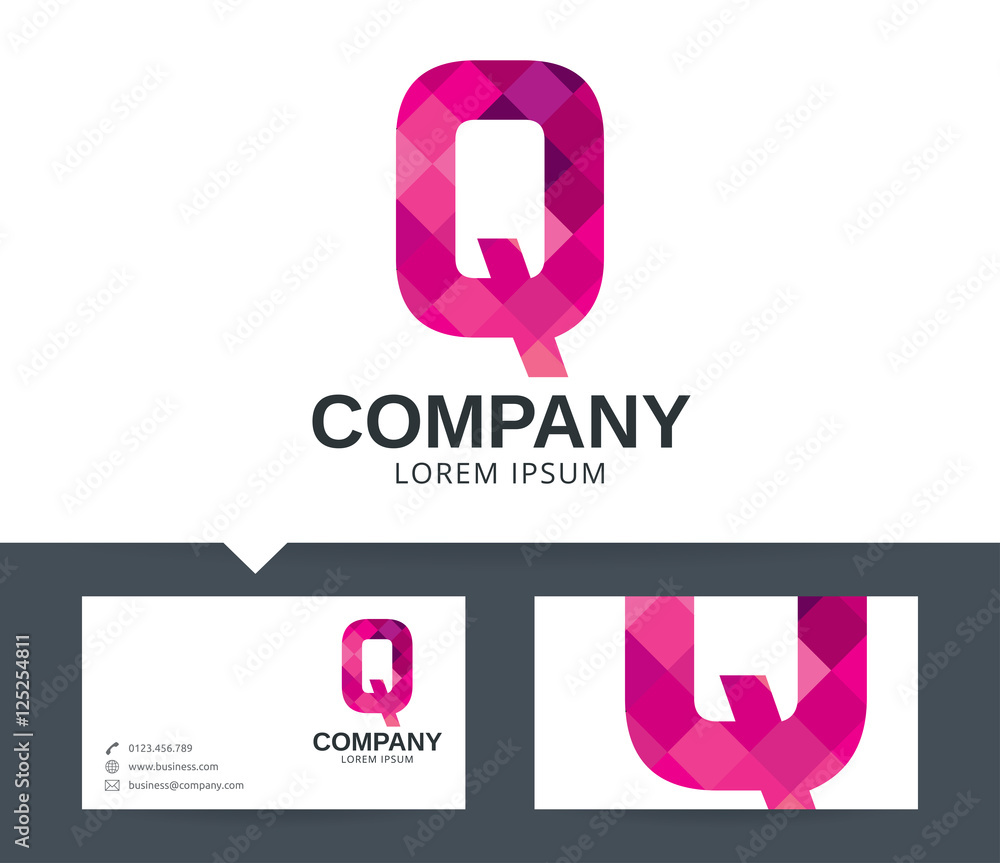 Letter Q vector logo and business card template Stock Vector | Adobe Stock