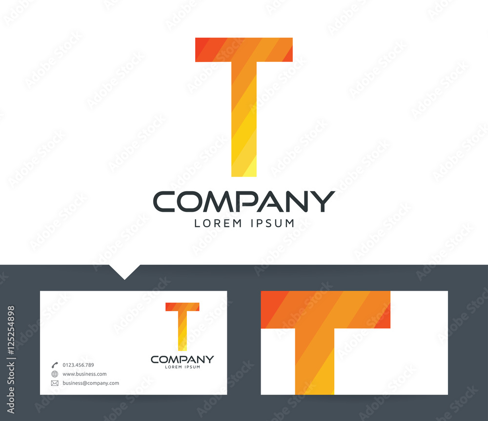 Letter T vector logo and business card template Stock Vector | Adobe Stock