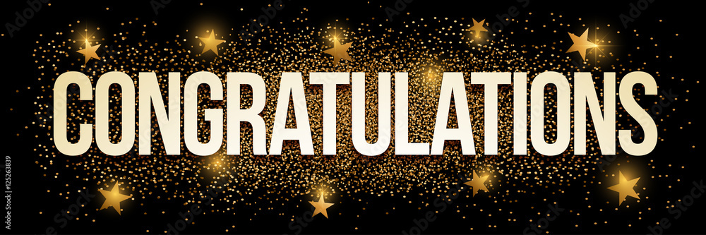 Congratulations golden glitter background banner. Stock Vector | Adobe ...