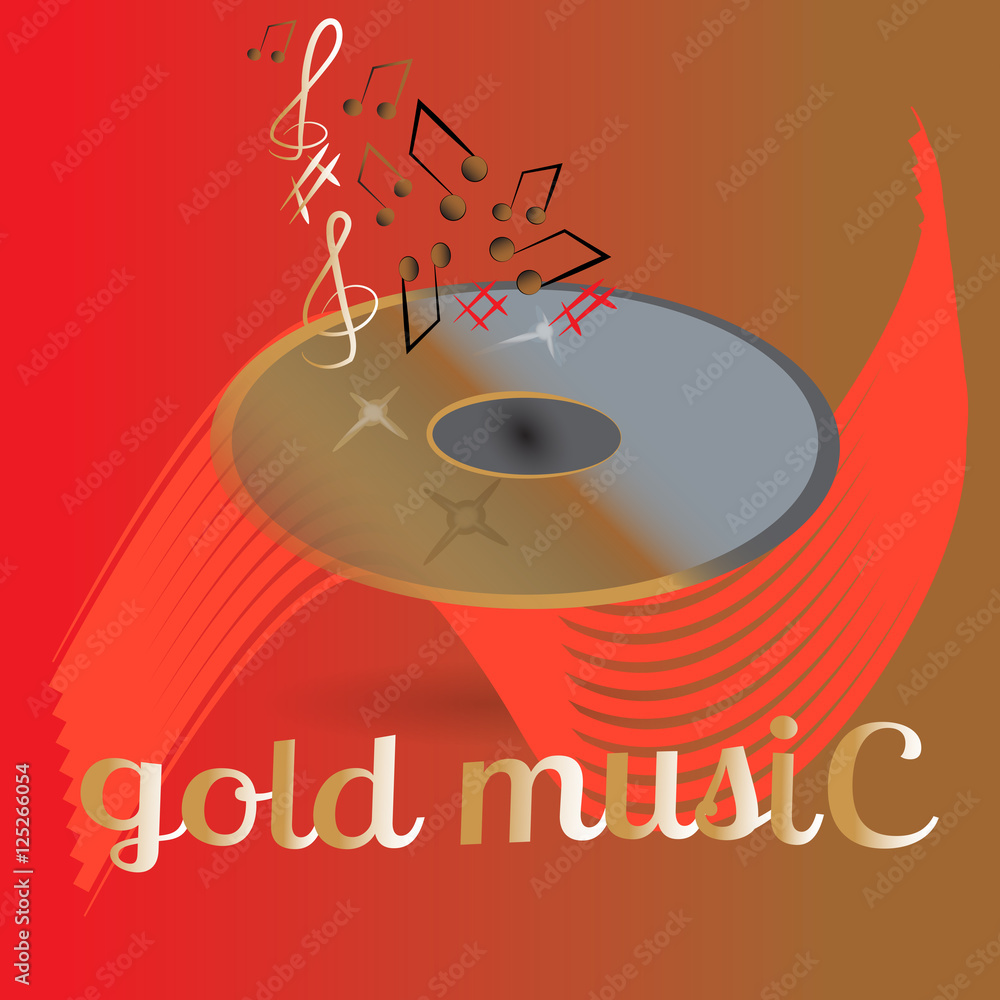 gold record music disc background for web,print Stock Vector | Adobe Stock