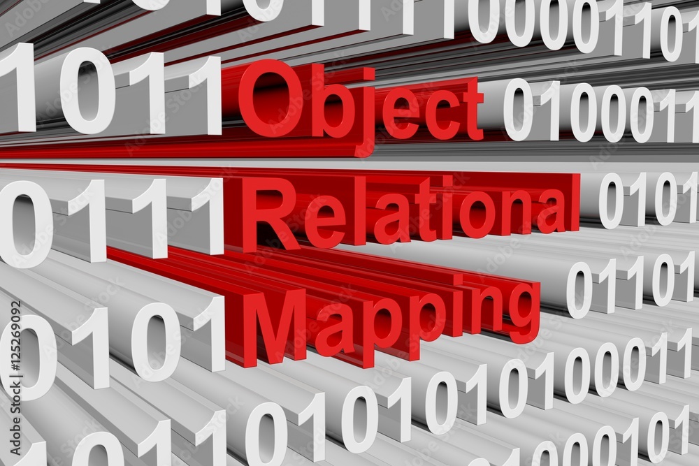Object Relational Mapping as a binary code 3D illustration Stock ...