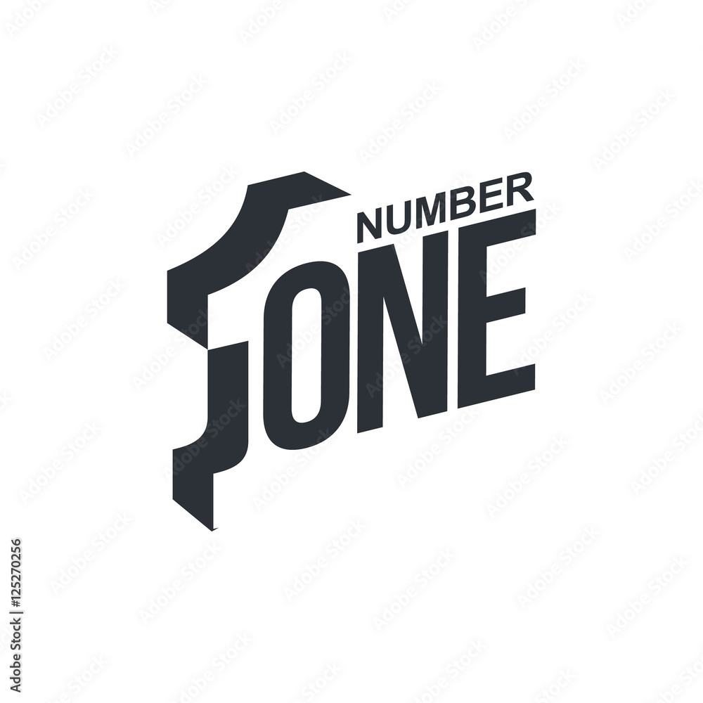 Black and white number one diagonal logo template, vector illustrations ...