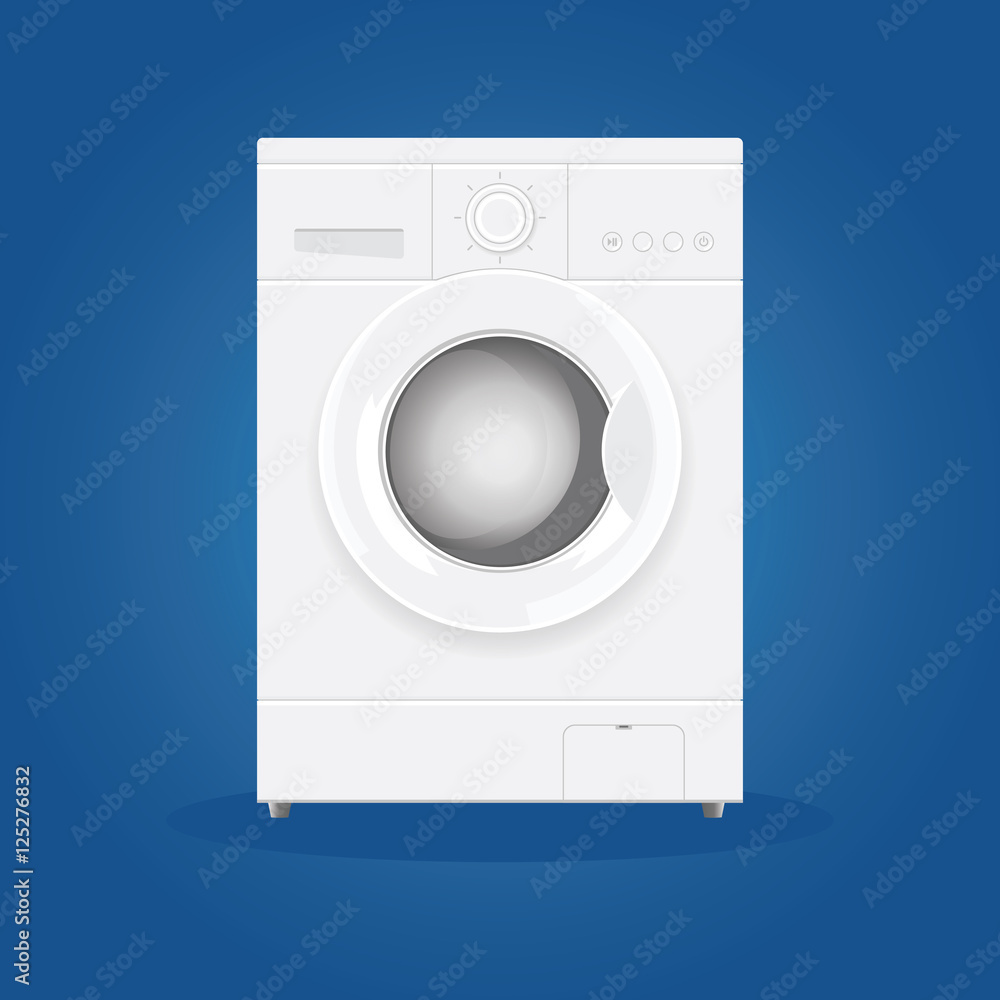 Washing machine on a blue background. Equipment for washing. Vec Stock ...