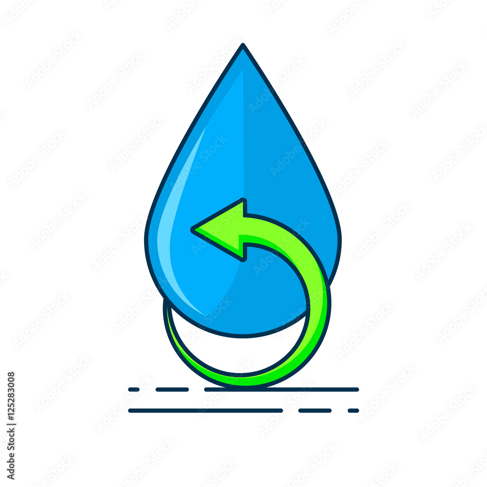 Water recycling illustration. Purified water symbol. Recycle Stock ...