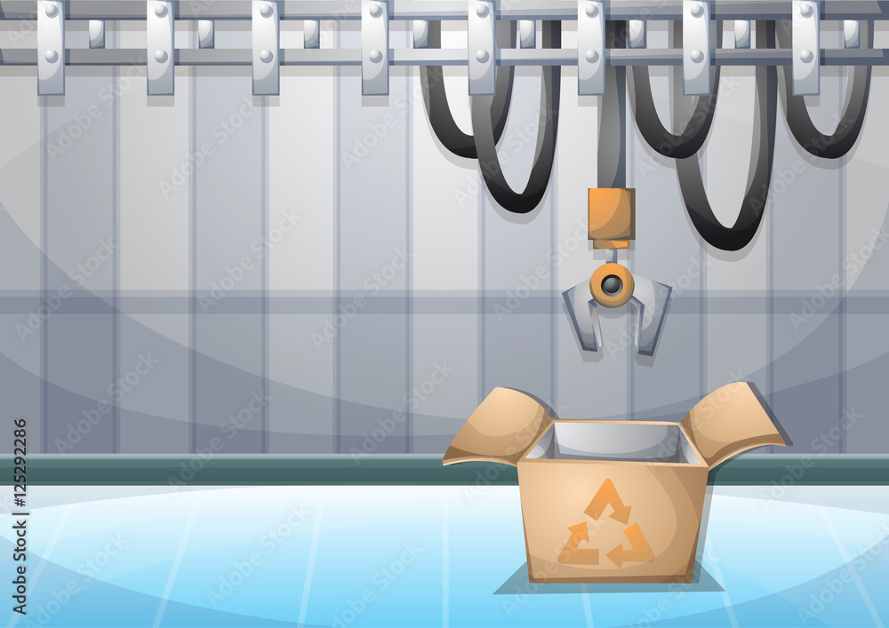 cartoon vector illustration interior factory room with separated layers ...