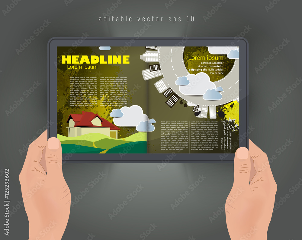 E-Magazine layout design. Vector easy to editable Stock Vector | Adobe ...