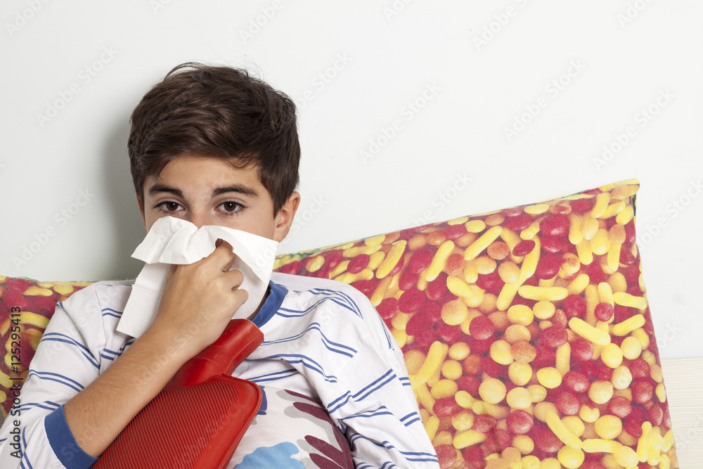 little boy has a cold Stock Photo | Adobe Stock