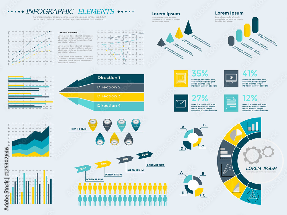 Infographic And Diagram Design Elements Vector Set 41