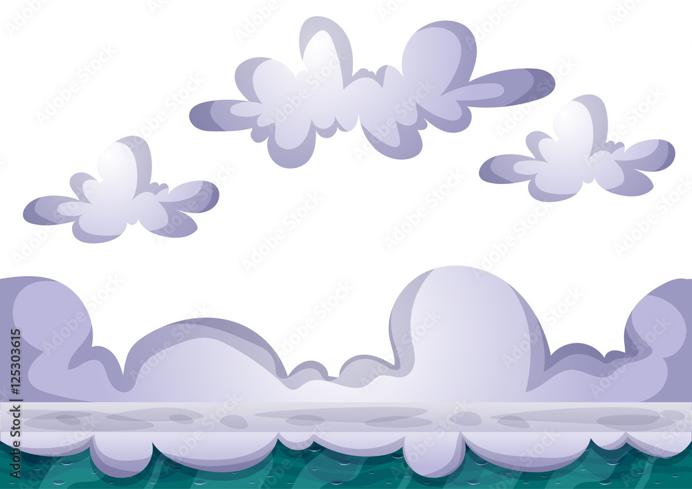 cartoon vector sky background with separated layers for game art and ...