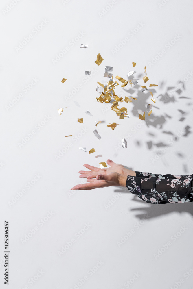 Hands Throwing Confetti