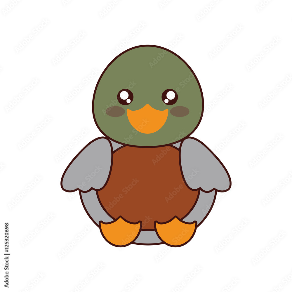 cute duck kawaii style vector illustration design Stock ベクター | Adobe Stock