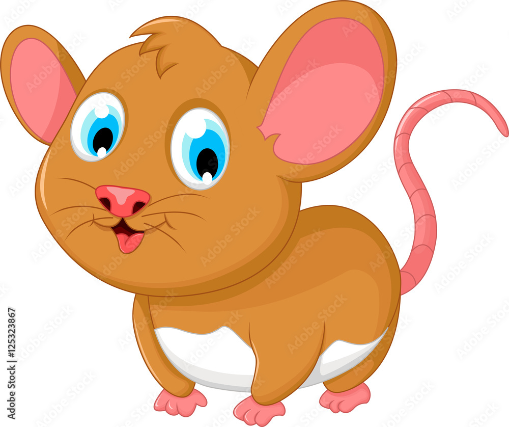 funny fat mouse cartoon posing Stock Illustration | Adobe Stock