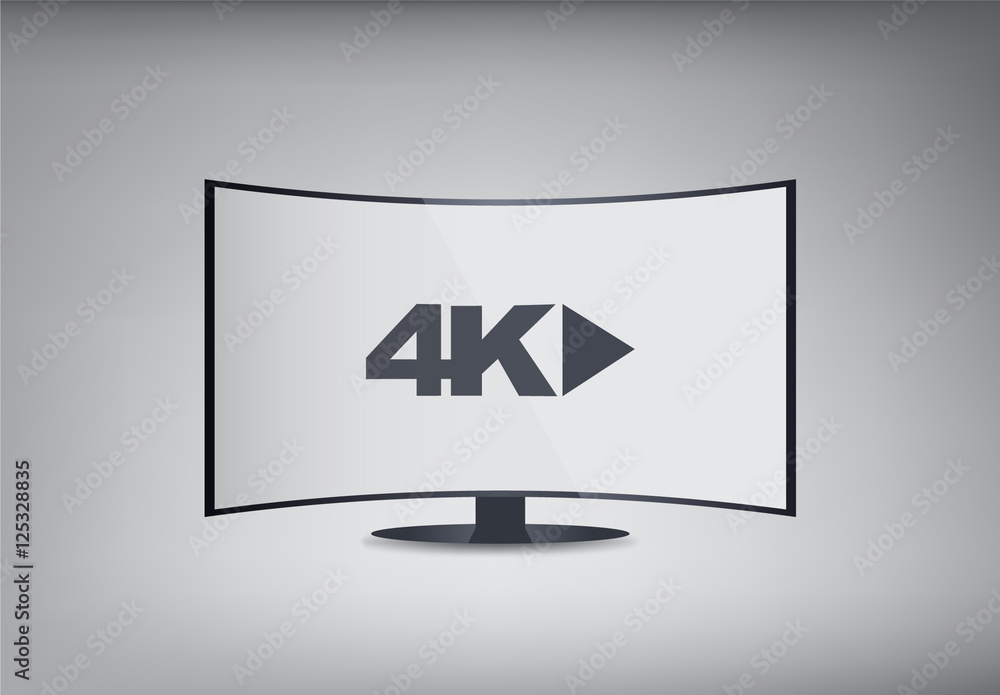 Large Curved LCD Screen with 5K Label Illustration Stock Template ...