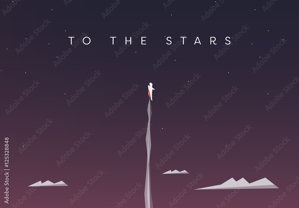 "To the Stars" Flying Illustration Stock Template | Adobe Stock