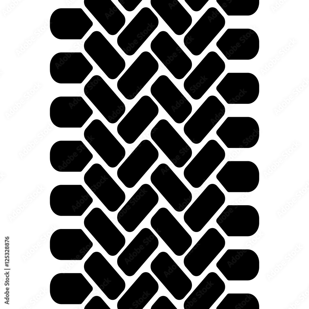 Black and white tire tread track seamless pattern, vector Stock Vector ...