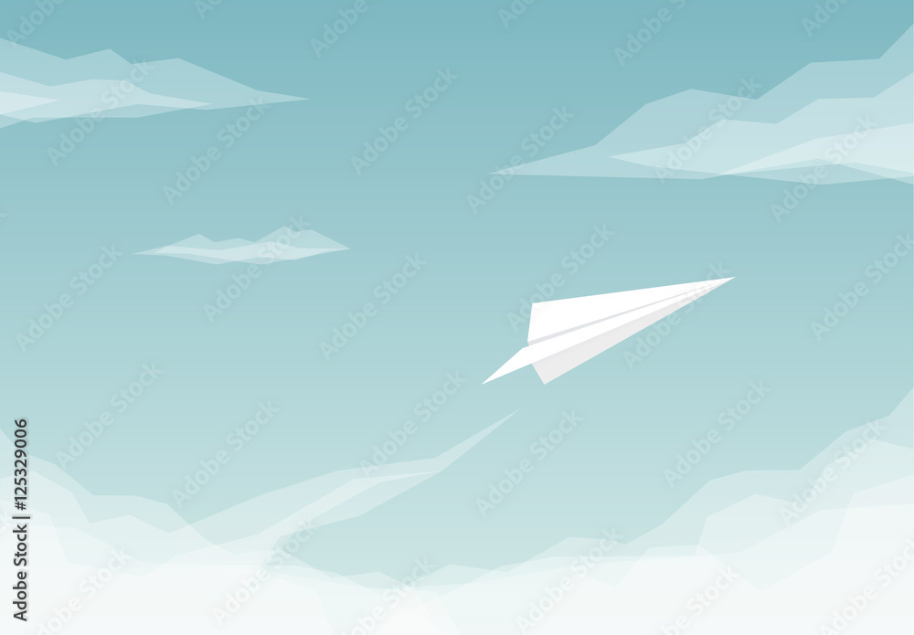Paper Plane Flying Illustration Stock Template | Adobe Stock