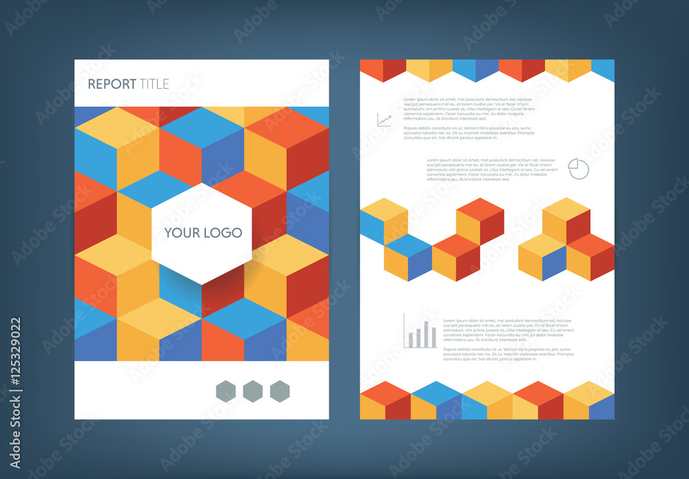 Isometric Cube Report Layout Stock Template | Adobe Stock