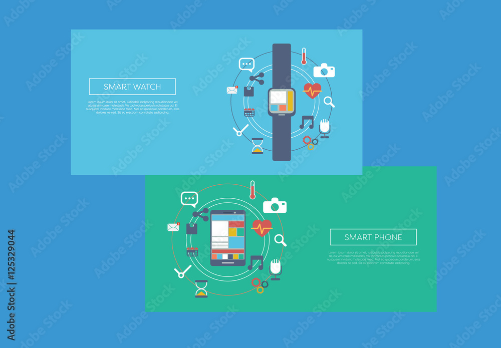 2 Wearable Technology Banners Stock Template | Adobe Stock