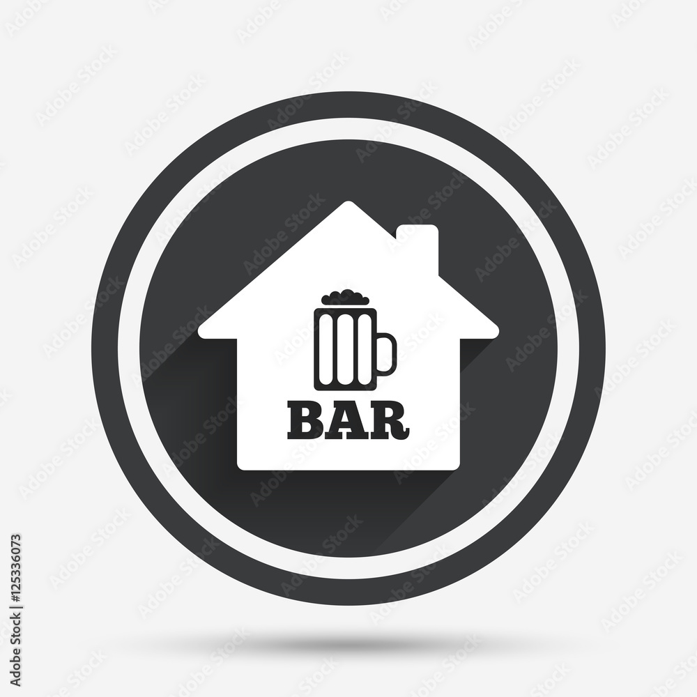 Bar or Pub sign icon. Glass of beer symbol. Stock Vector | Adobe Stock