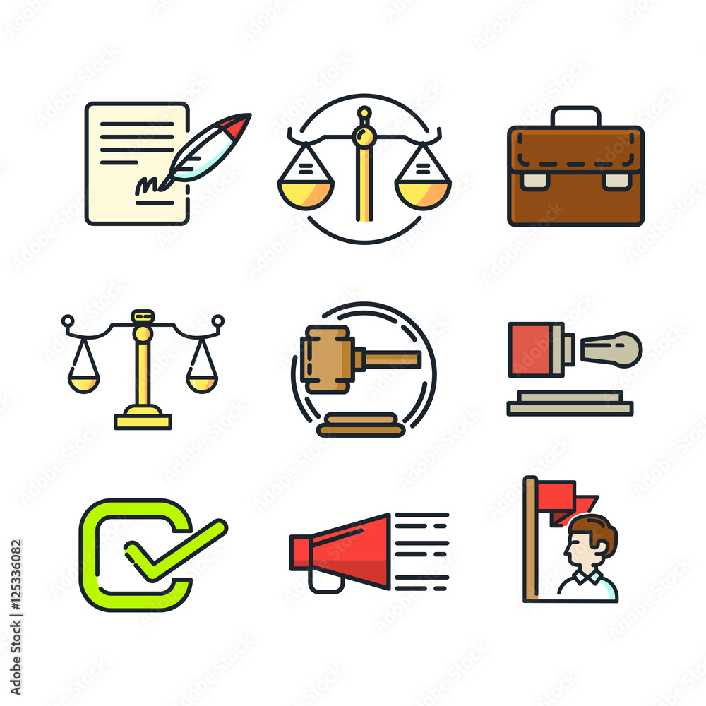 government icon set color Stock Vector | Adobe Stock
