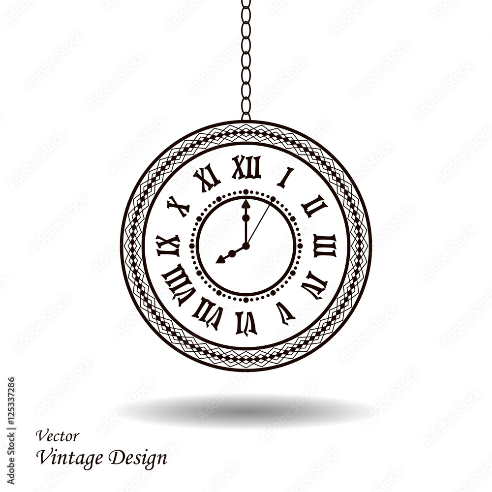 Vector vintage clock dial Stock Vector | Adobe Stock