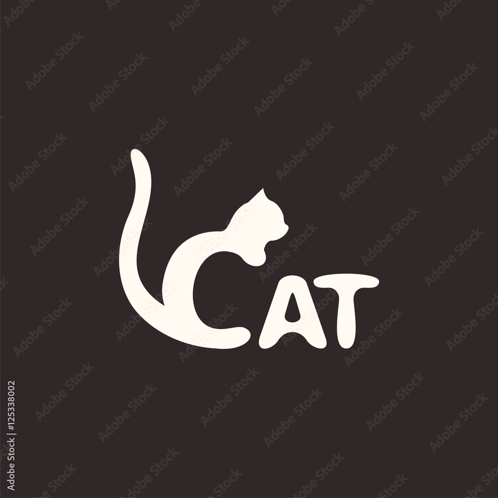 logo cat. Letter C made like a cat. Vector design logo. Vector ...